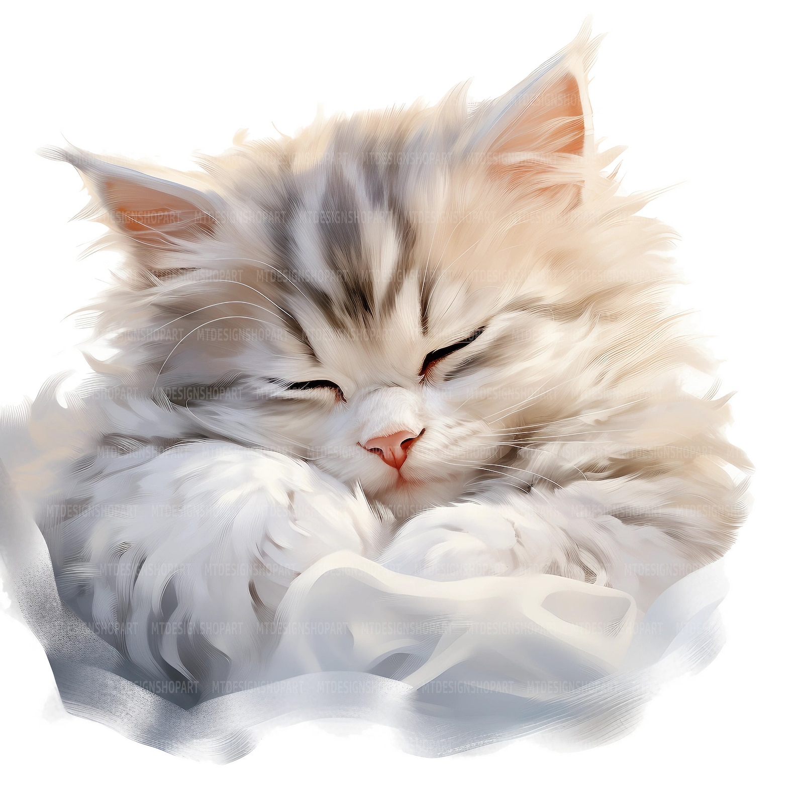 13 Sleeping Kitten Cat Clipart, Sleeping Baby Cats, Printable ...