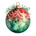 22 Christmas Bauble Clipart, Red and Green Bauble, Bauble, Printable ...