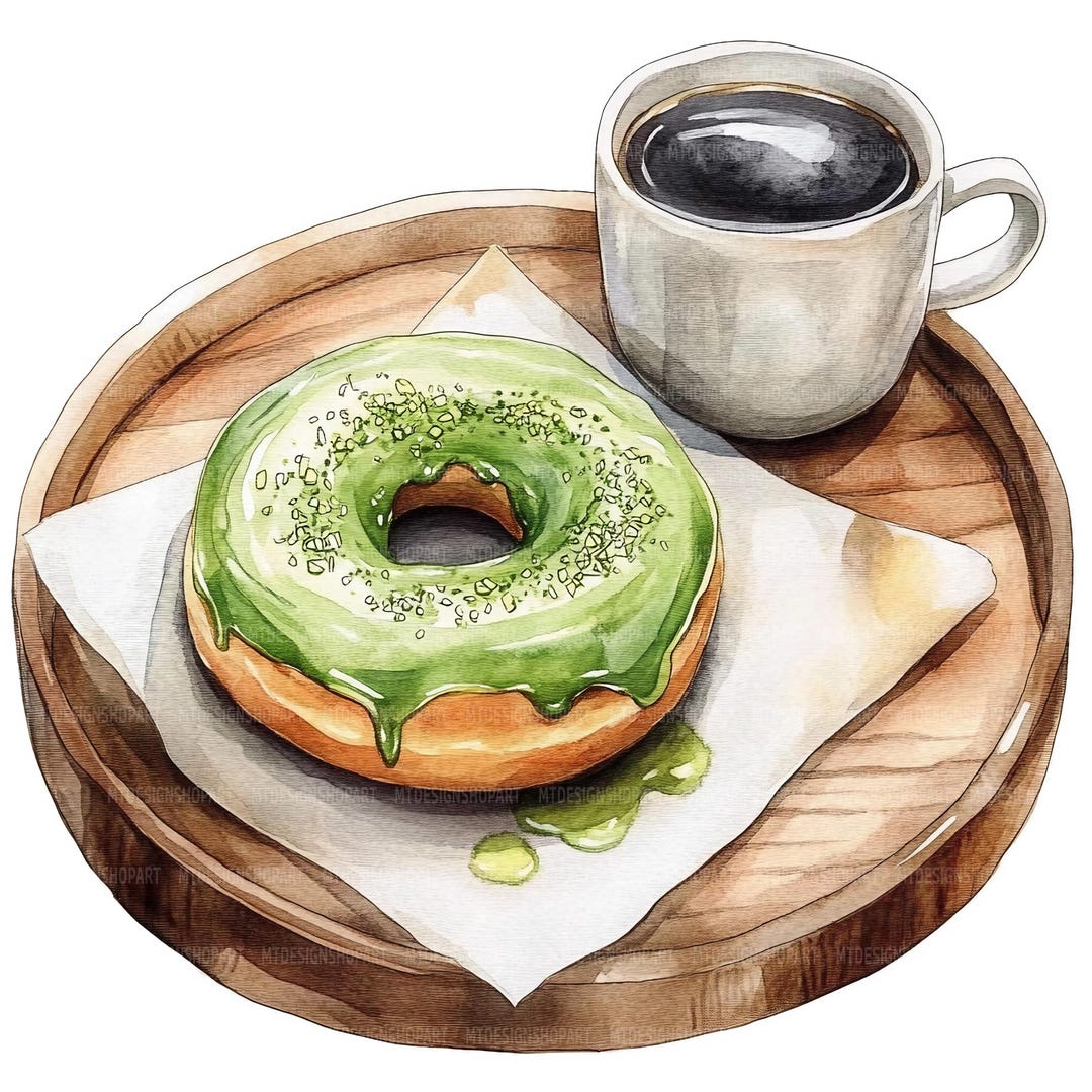 18 Donut and Coffee Clipart, Donut Clipart, Printable Watercolor ...