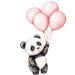 19 Baby Panda With Balloons Clipart, Panda Clipart, Printable ...
