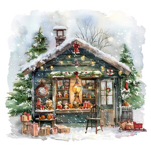19 Christmas Bakery Clipart, Christmas Clipart, Printable Watercolor ...