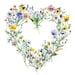 19 Wildflowers Hearts Clipart, Heart Wreath, Printable Watercolor ...