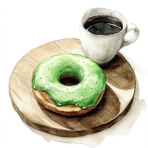 18 Donut and Coffee Clipart, Donut Clipart, Printable Watercolor ...