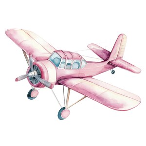 21 Air Transport Watercolor Clipart, Airplane Clip Art, Baby Boy Wall ...