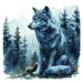 14 Wolf in Winter Clipart, Wolf Clipart, Printable Watercolor Clipart ...