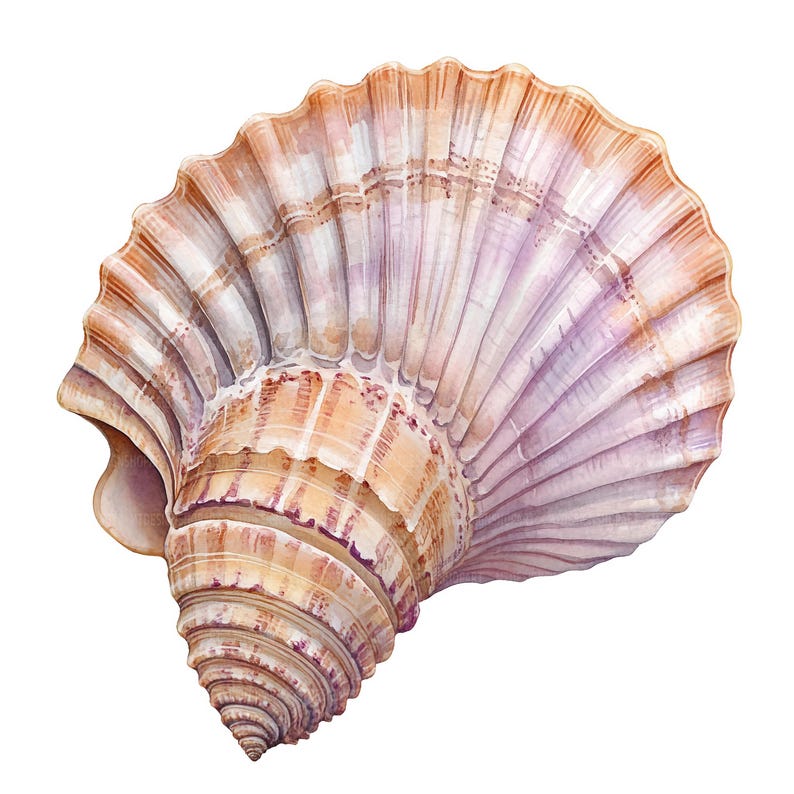 16 Muschel Clipart, Muscheln Clipart, druckbare Aquarell Clipart ...