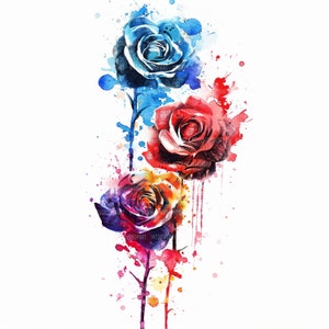 18 Ink Flowers Clipart, Ink Flowers Print, Printable Watercolor Clipart ...