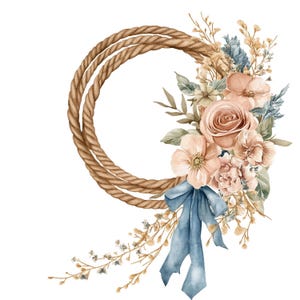 21 Cowboy Lasso With Flowers Clipart, Lasso Clipart, Printable ...