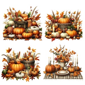 22 Fall Thanksgiving Clipart, Fall Leaves Print, Printable Watercolor ...