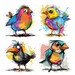 18 Crazy Bird Clipart, Whimsical Birds Clipart, Funny Birds, Watercolor ...