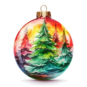 16 Christmas Tree Baubles Clipart, Christmas Bauble, Printable ...