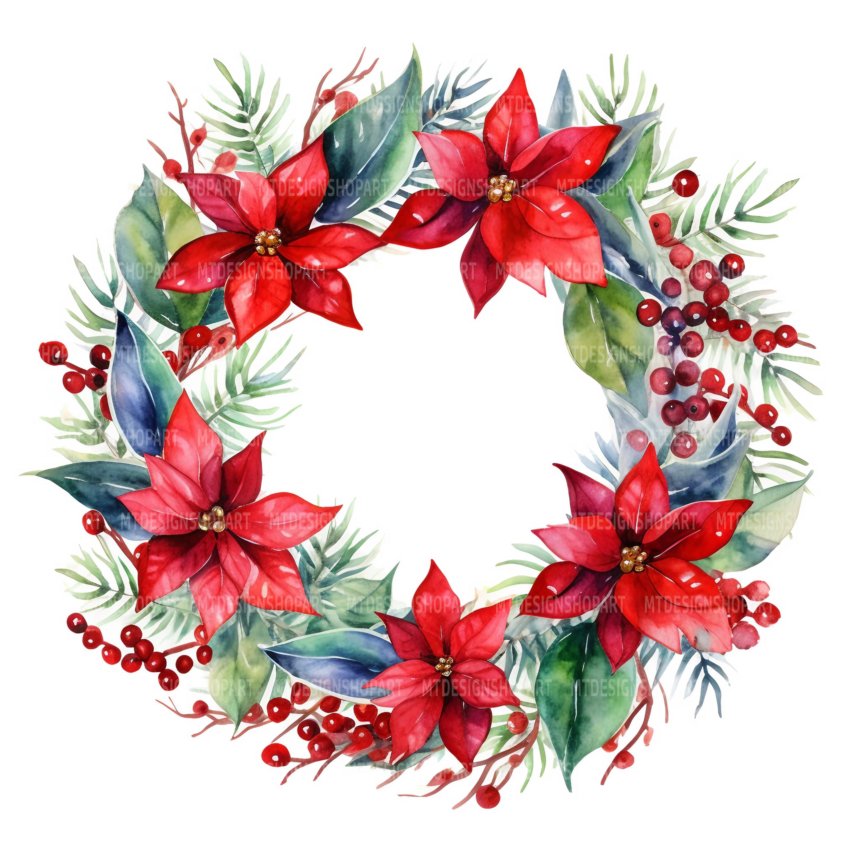 16 Christmas Wreath Clipart, Christmas Holiday, Festive Wreath ...