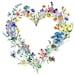 19 Wildflowers Hearts Clipart, Heart Wreath, Printable Watercolor ...