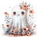 24 Floral Ghost Clipart, Halloween Ghost, Flowers Clipart, Printable ...