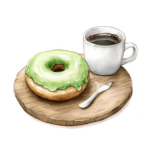 18 Donut and Coffee Clipart, Donut Clipart, Printable Watercolor ...