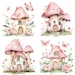 19 Fairy House Clipart, Toadstool Fairy House, Printable Watercolor ...