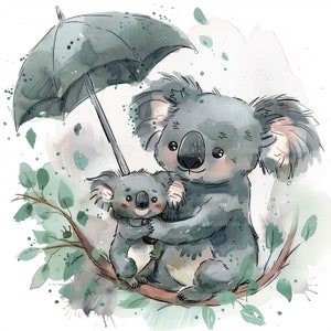 16 Koala Mom and Baby Watercolor Clipart, 16 Jpgs (digital Download) - Etsy