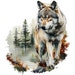 Wolf, Forest and Mountains Clipart, 16 High Quality Jpgs, Printable ...