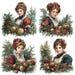 17 Christmas Princess Clipart, Woman Christmas, Printable Watercolor ...