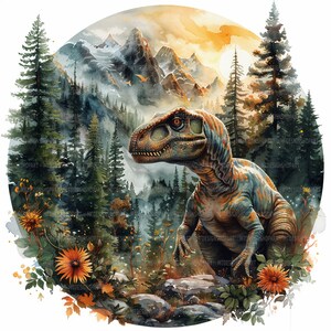 12 T Rex Clipart, Dinosaur Clipart , Printable Watercolor Clipart, High ...