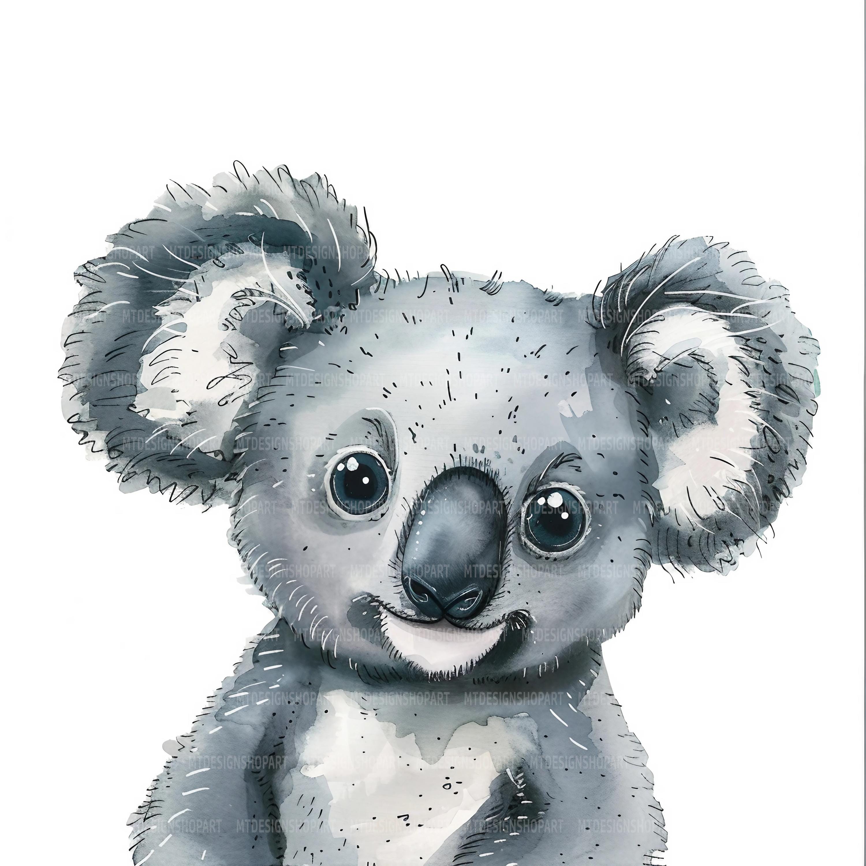 15 Koala Baby Clipart, Cute Koala Clipart, Printable Watercolor Clipart ...