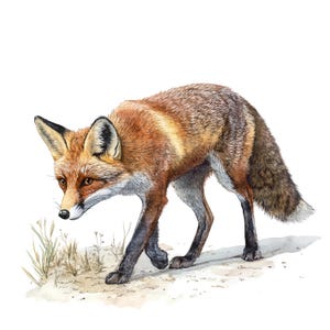 19 Watercolor Fox Clipart, Red Fox Clip Art, Printable Watercolor ...