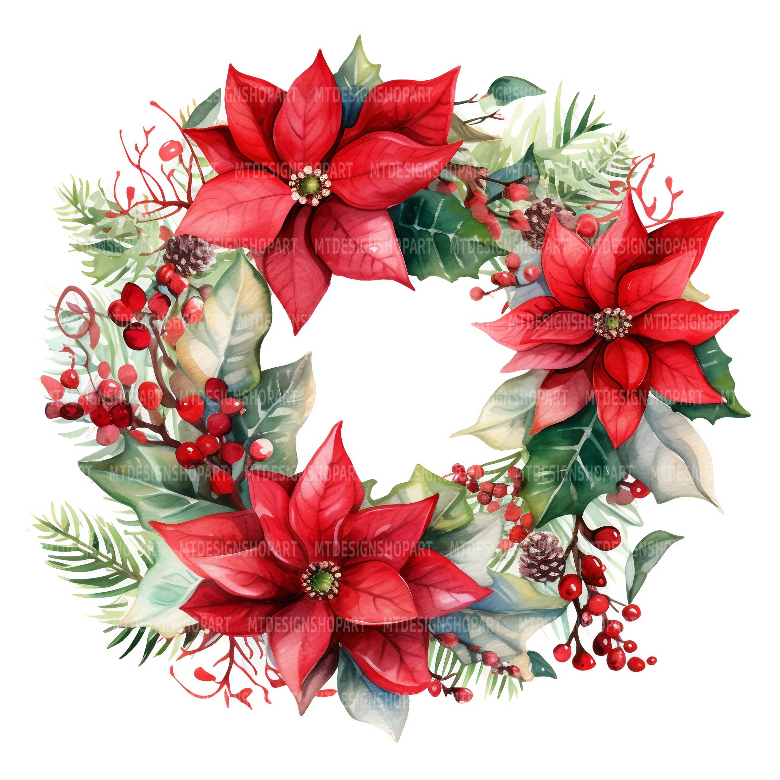 16 Christmas Wreath Clipart, Christmas Holiday, Festive Wreath ...