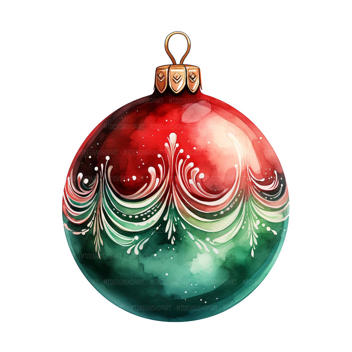 22 Christmas Bauble Clipart, Red and Green Bauble, Bauble, Printable ...