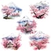 26 Cherry Blossom Clipart, Spring Landscape, Printable Watercolor ...