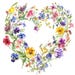 19 Wildflowers Hearts Clipart, Heart Wreath, Printable Watercolor ...