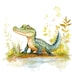 16 Baby Alligator Clipart , Baby Crocodile, Printable Watercolor ...