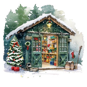 19 Christmas Bakery Clipart, Christmas Clipart, Printable Watercolor ...