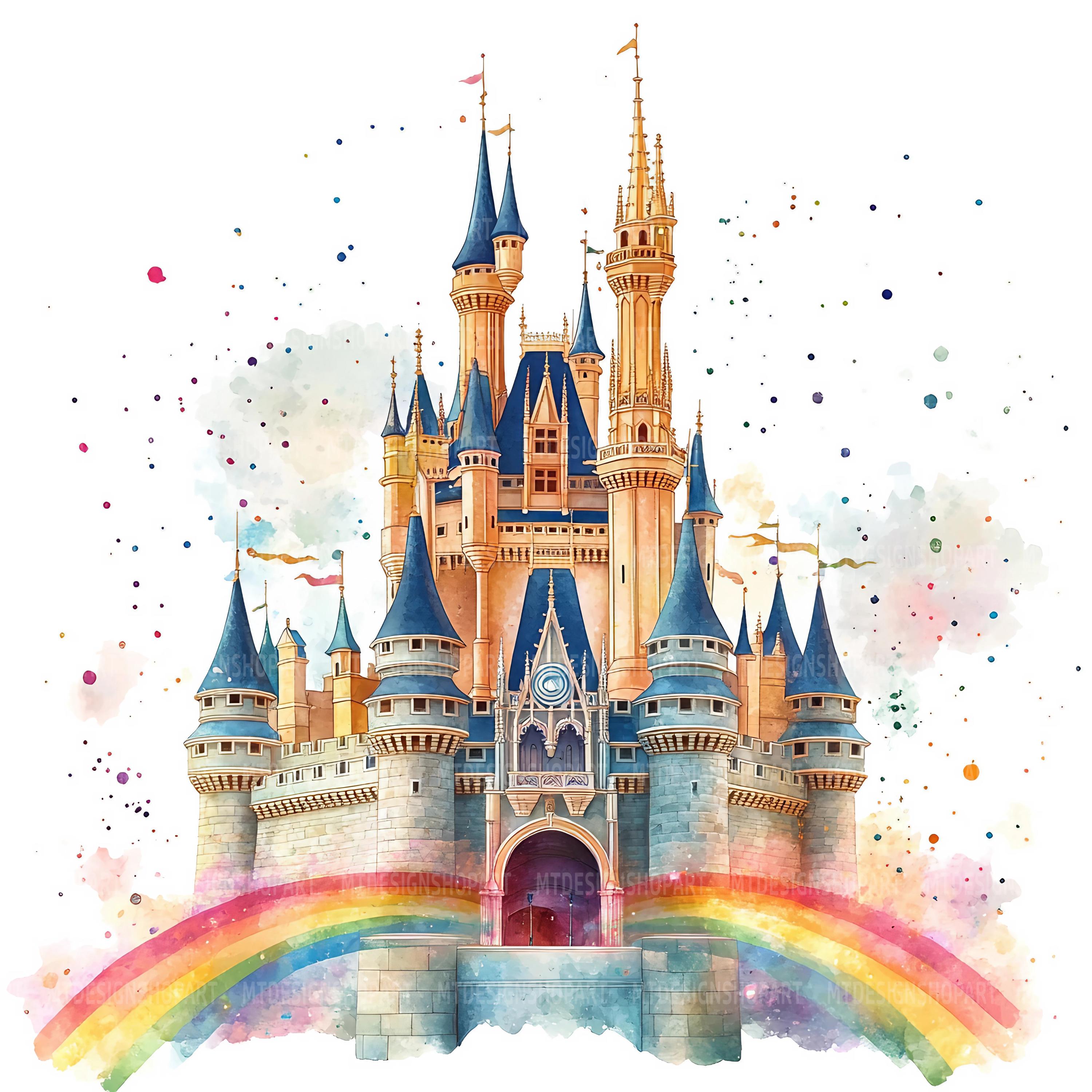 18 JPG Rainbow Princess Castle Bundle Clipart, Digital Download Cute ...