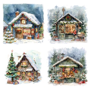 19 Christmas Bakery Clipart, Christmas Clipart, Printable Watercolor ...