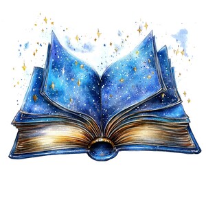 19 Magic Book Clipart, Fantasy Book Clipart, Printable Watercolor ...