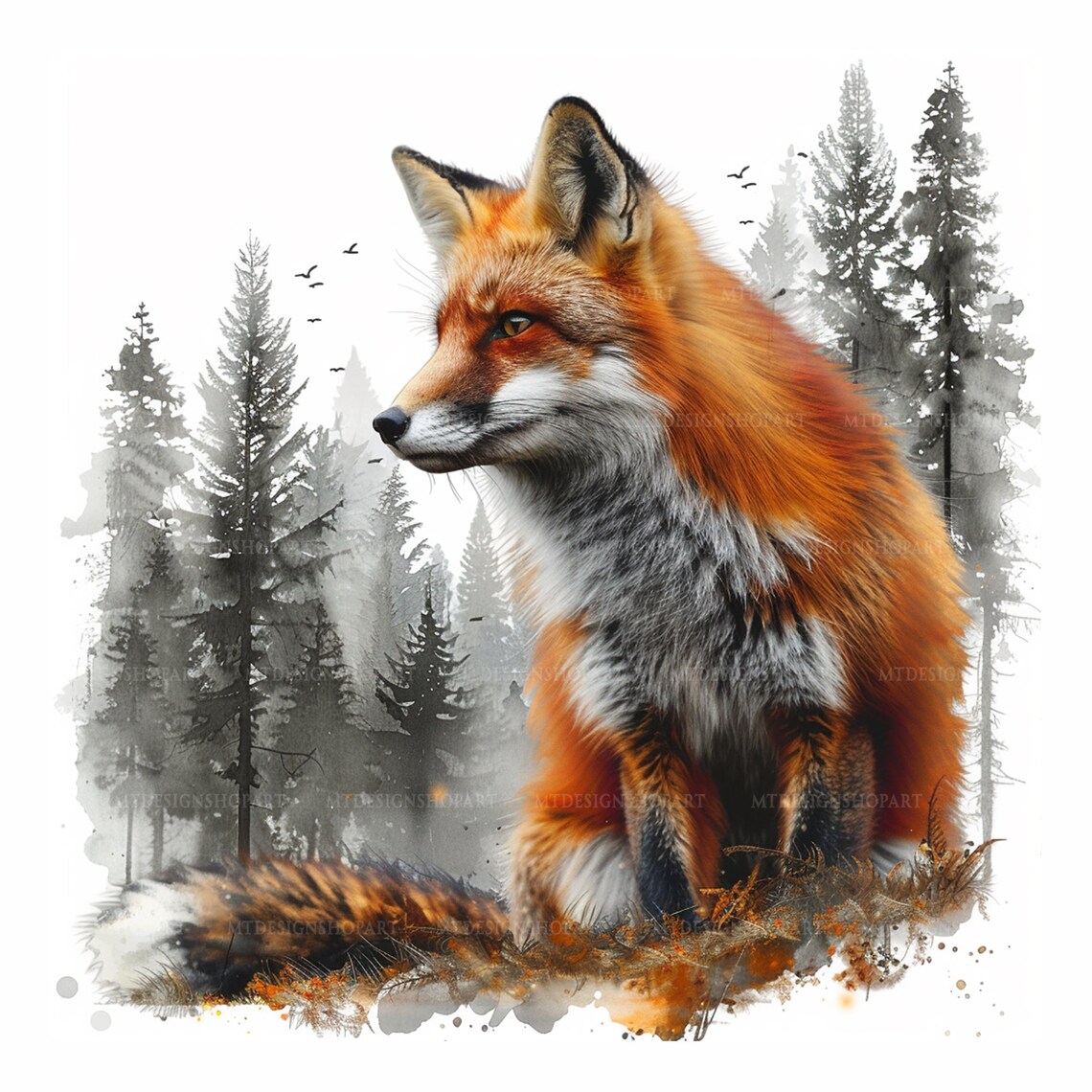 15 Fox Clipart, Printable Watercolor Clipart, Watercolor Fox Clipart ...