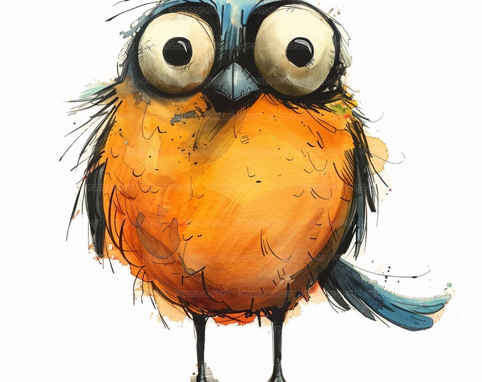 12 Quirky Grumpy Bird Clipart JPG Silly Goofy Birds Clip Art Bundle ...