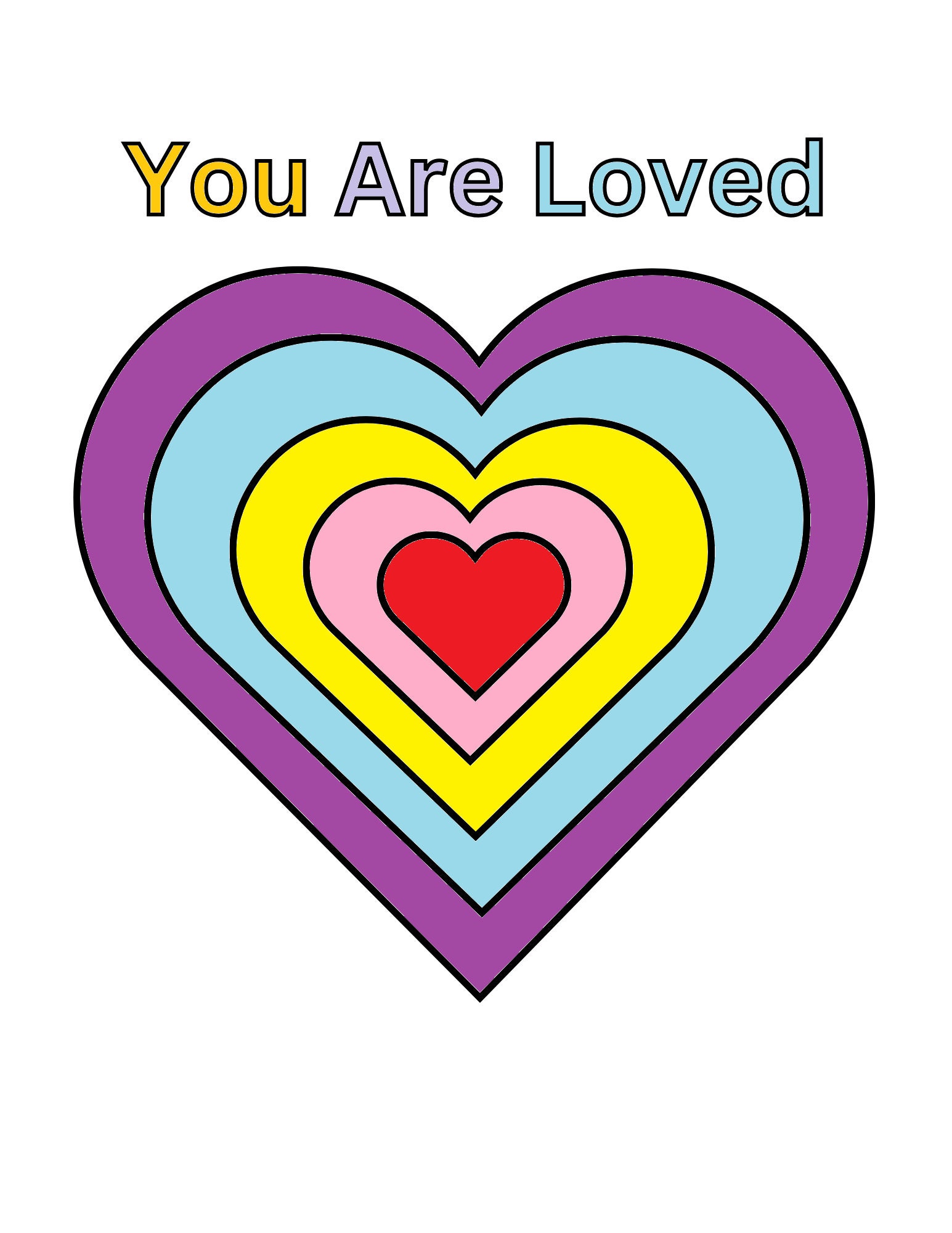 Heart Coloring Page With Positive Affirmation - Etsy