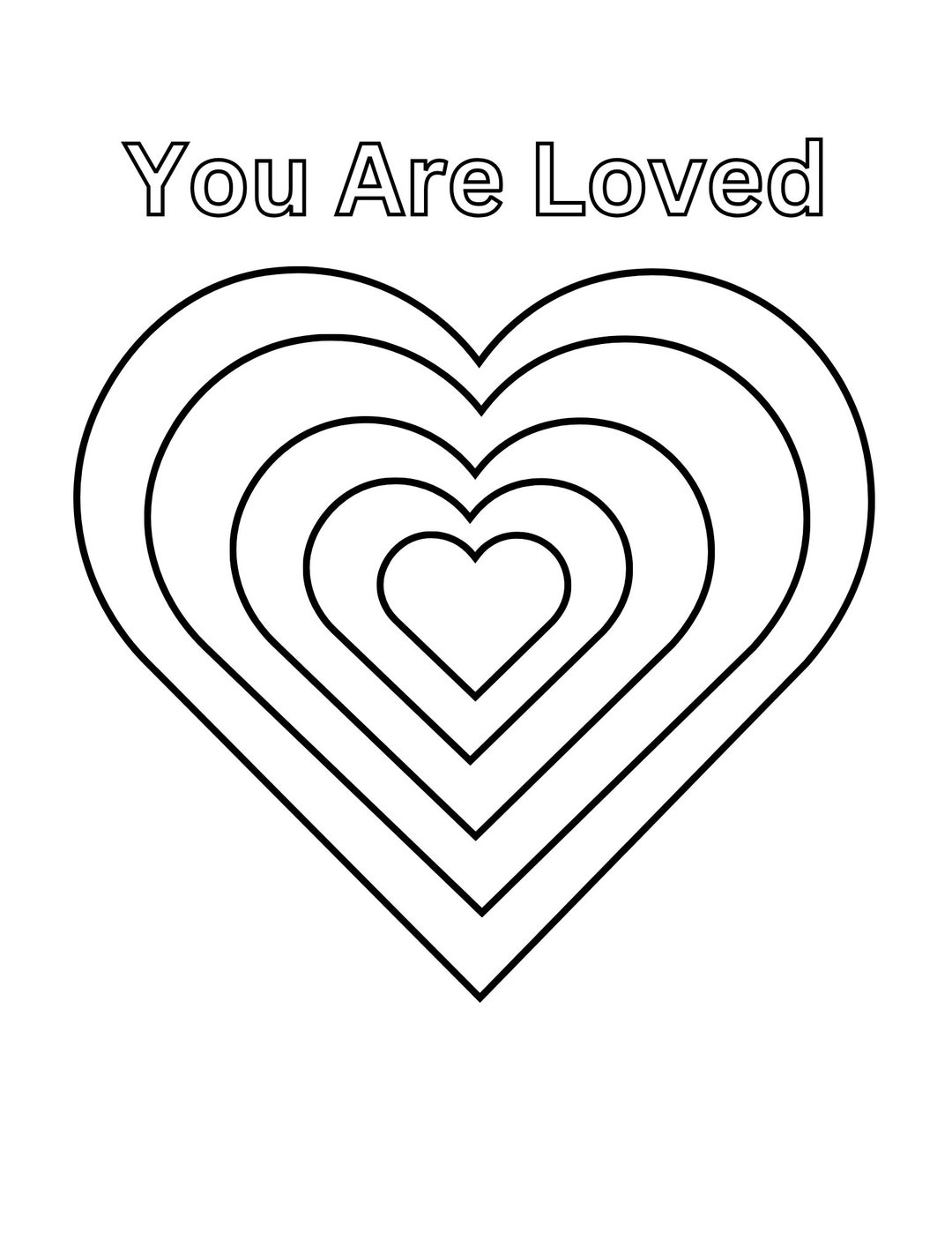 Heart Coloring Page With Positive Affirmation - Etsy