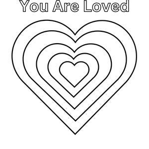 Heart Coloring Page With Positive Affirmation - Etsy