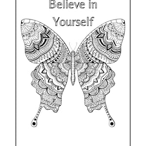 Butterfly Mandala Coloring Page - Etsy