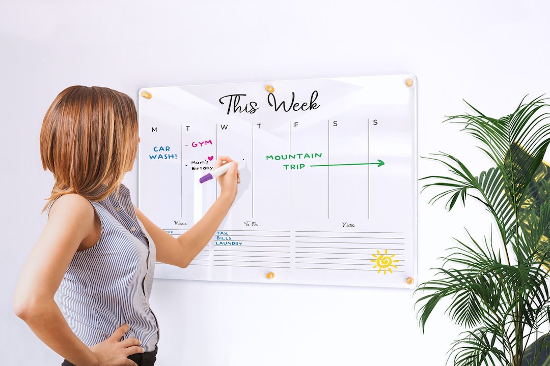 Weekly Wall Planner | Family Calendar Dry Erase Board | Dry Erase ...