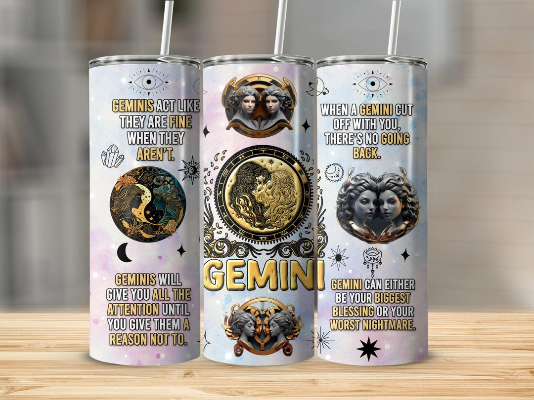 Gemini Tumbler, Zodiac Sign Gift, Gemini Astrology Cup, Unique Gemini ...