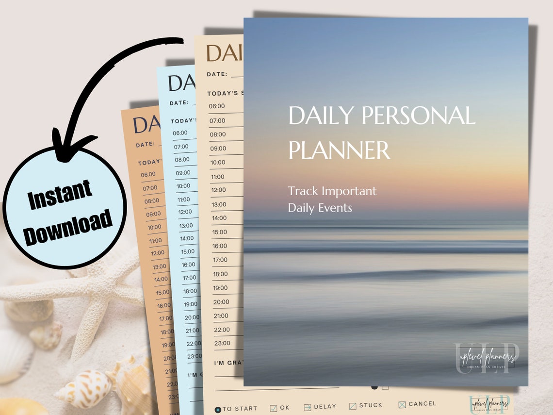 Digital Daily Planner Template - Etsy