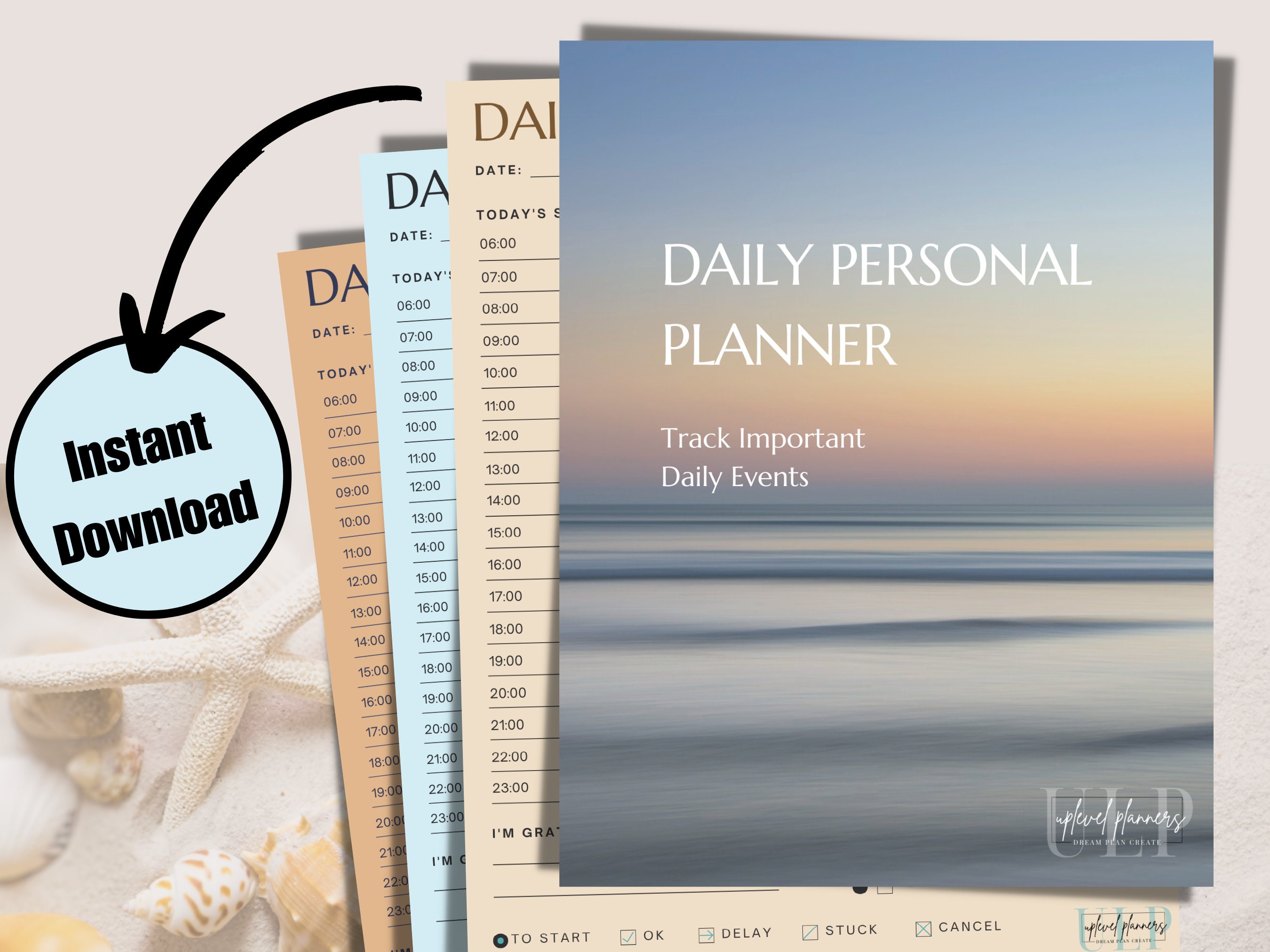 Digital Daily Planner Template - Etsy