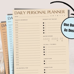 Digital Daily Planner Template - Etsy