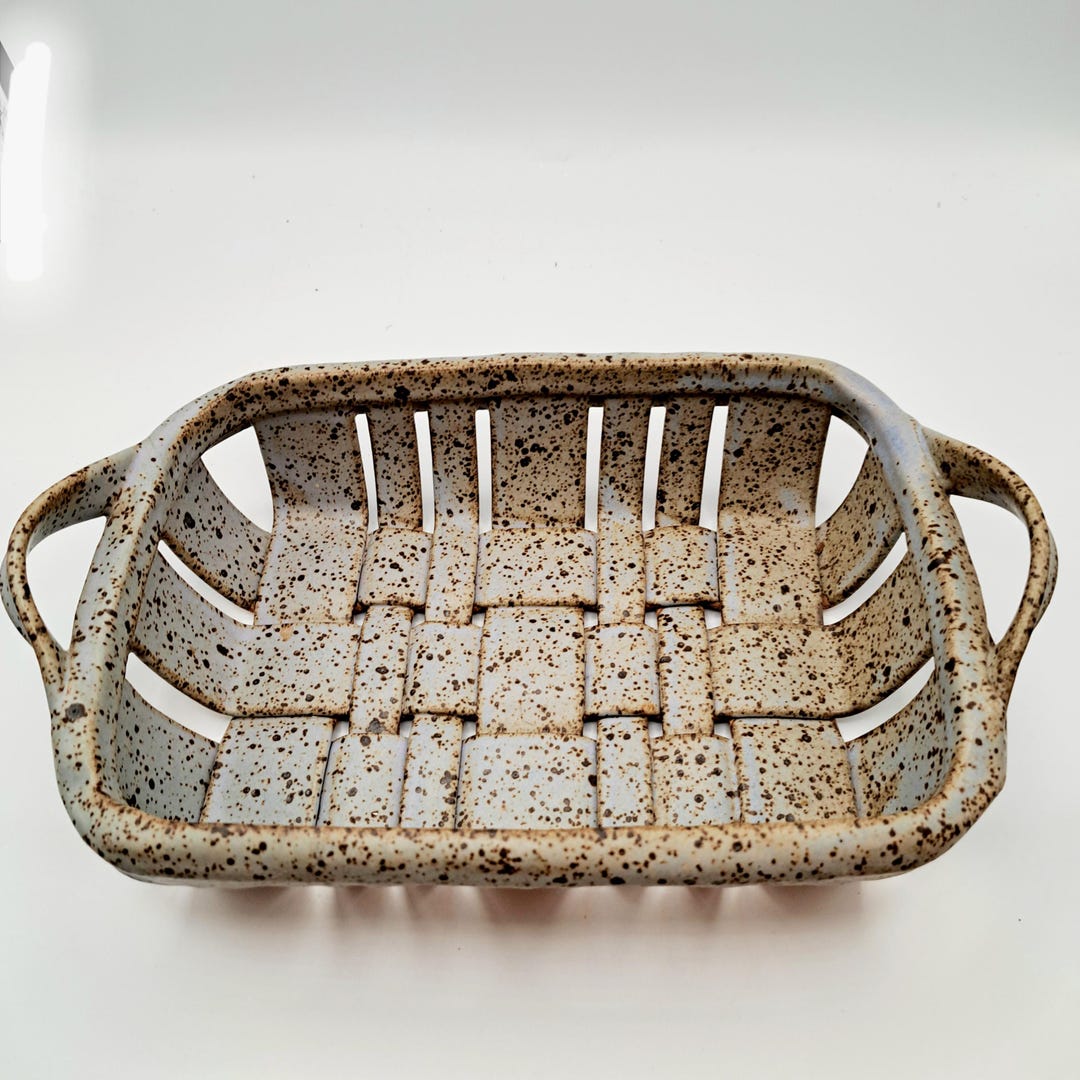Vntage Parmetier Handwoven Stoneware Fruit/ Bread Basket - Etsy