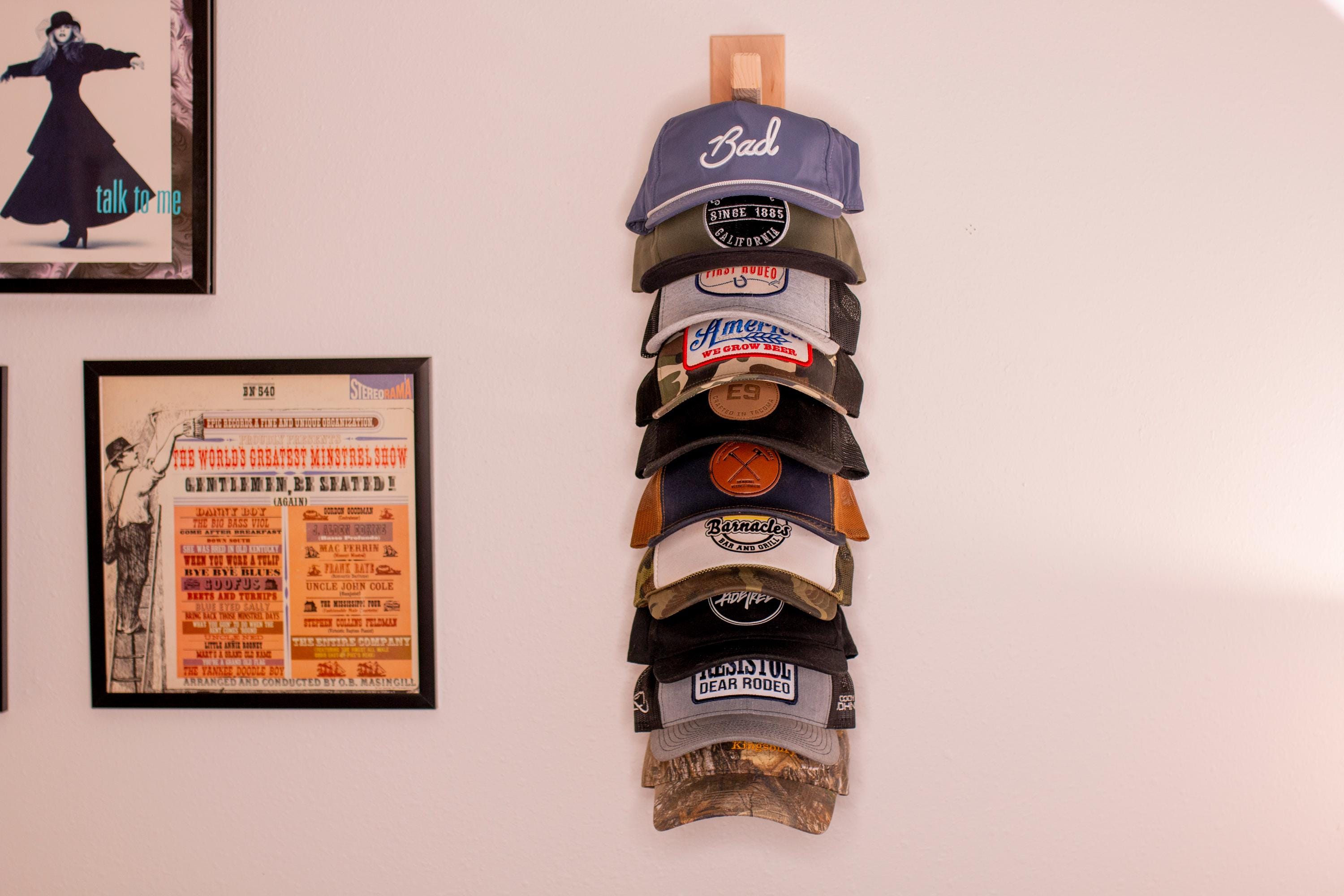 Hat Rack / Wall Mounted Hat Rack / Hat Display Rack / Hat Holder / Hat ...
