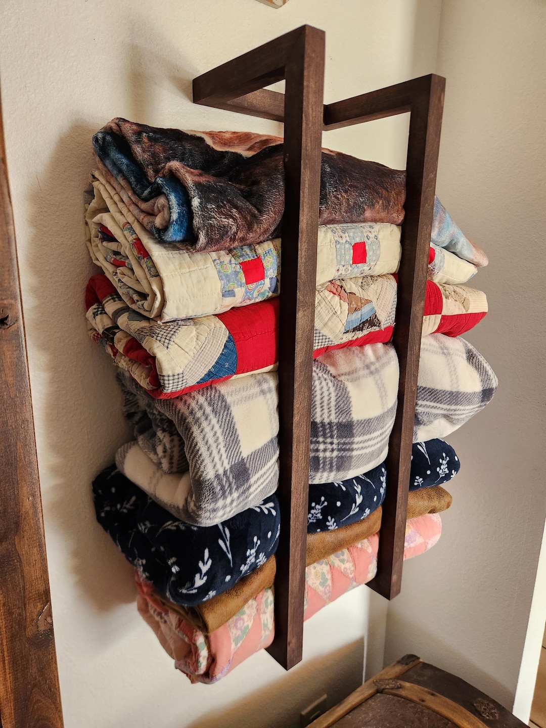 Throw Blanket Holder / Blanket Rack / Bathroom Decor / Blanket Ladder ...