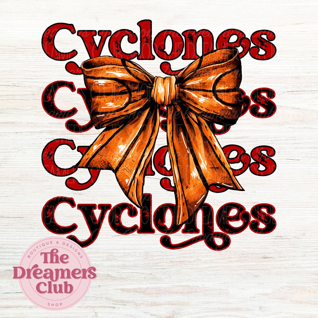 Cyclones Retro Basketball Bow Png, Coquette Bow PNG, Fall Basketball ...
